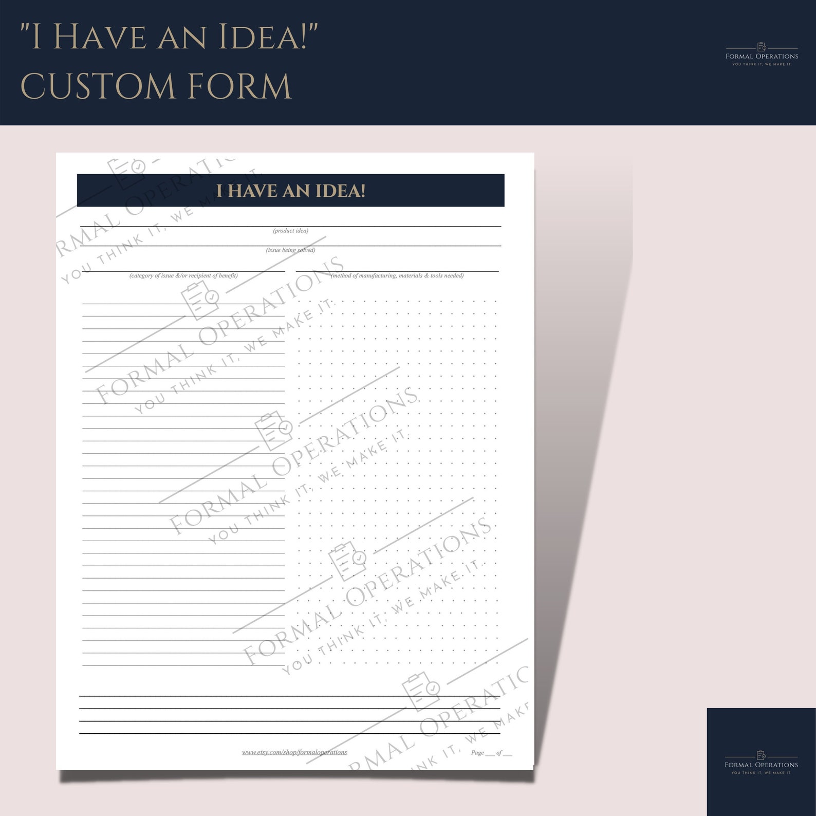 I Have an Idea Form, Idea Log, Innovations Documentation Template, Idea ...