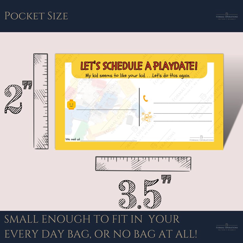 Play Date Cards, Play Date Business Cards, Kids Play Date Cards, Summer ...