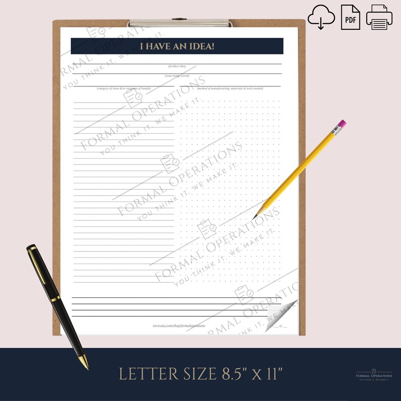 I Have an Idea Form, Idea Log, Innovations Documentation Template, Idea ...