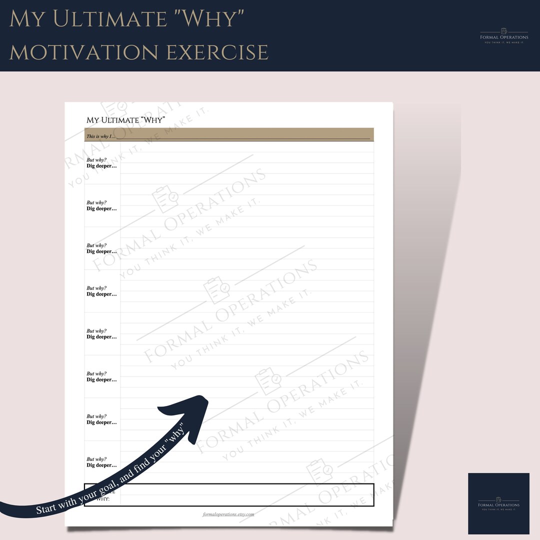 Ultimate Why Purpose-finding Exercise, Goal Setting Sheet, Goal ...
