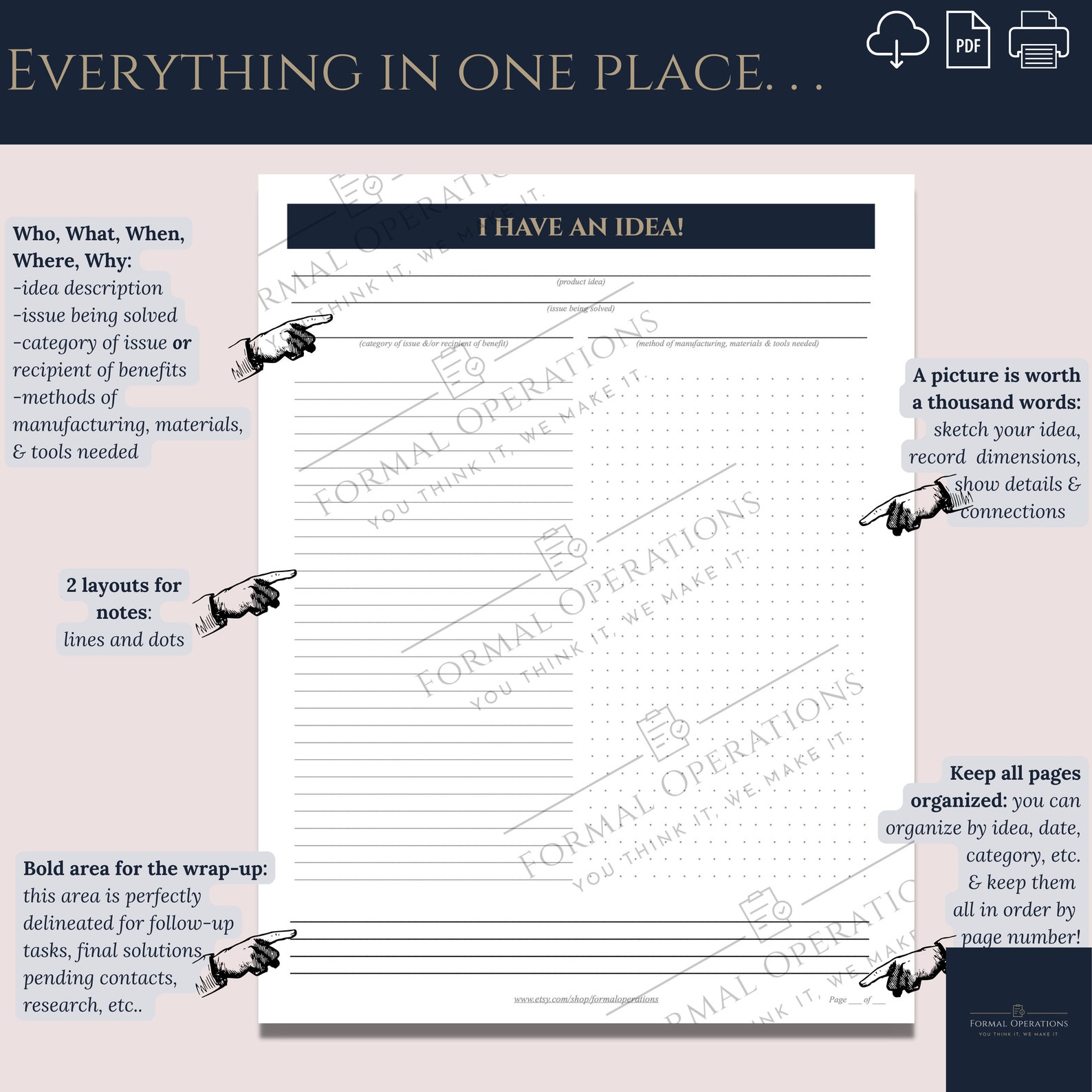 I Have an Idea Form, Idea Log, Innovations Documentation Template, Idea ...