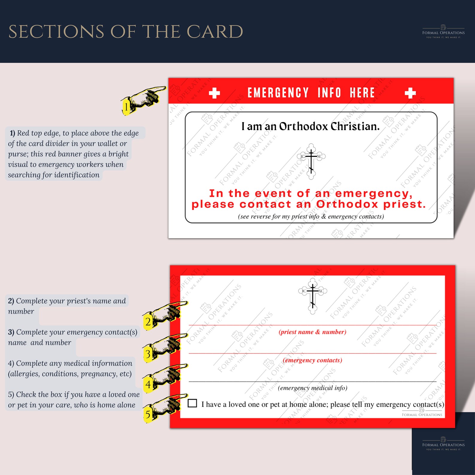Orthodox Emergency Info Card, Emergency Wallet Card, Emergency Contacts ...