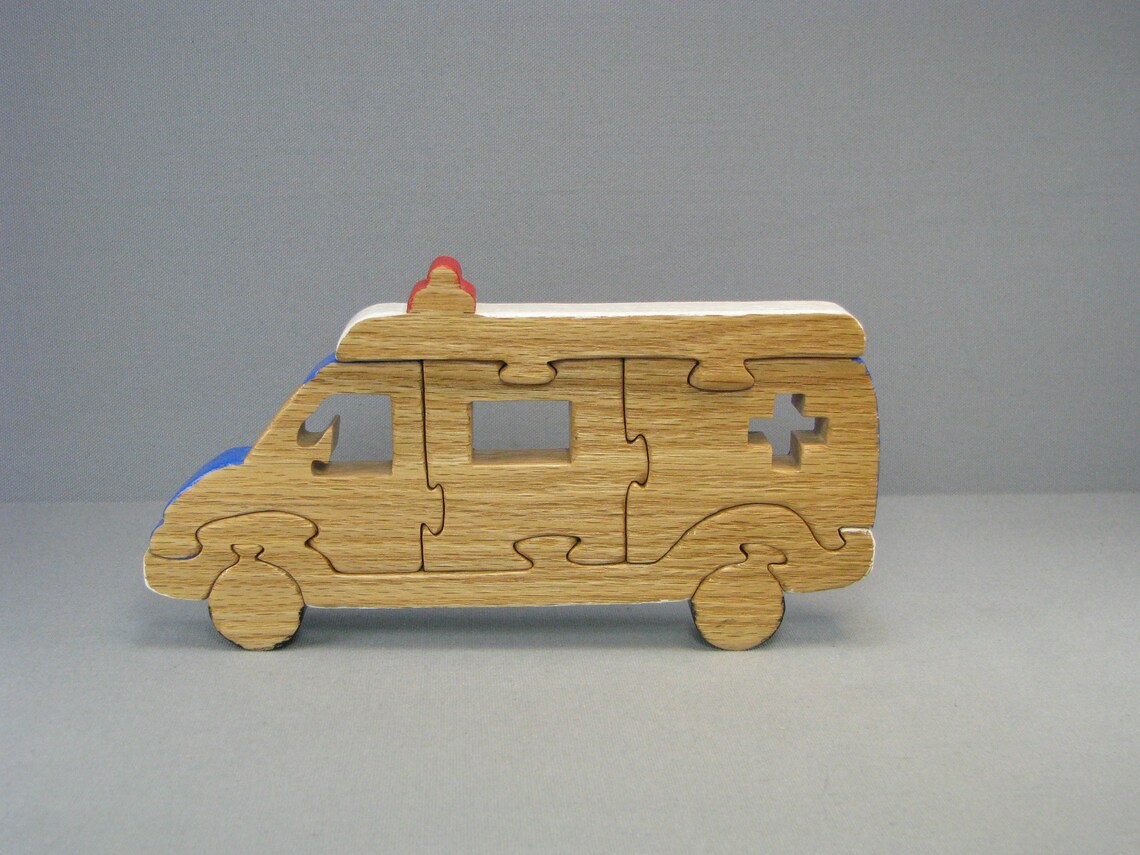 Ambulance Freestanding 3D Jigsaw Puzzle for Play or Shelf Display, Hand ...