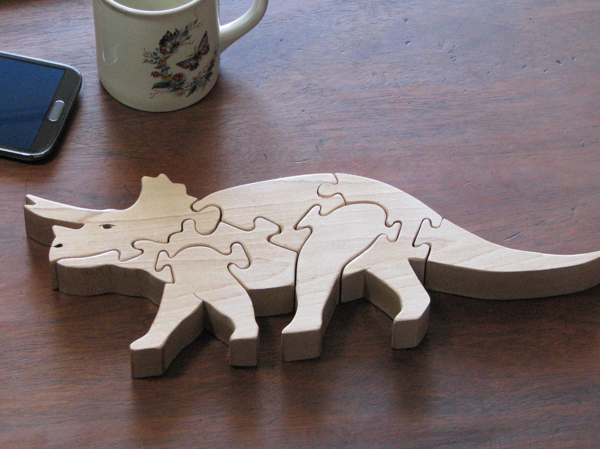 Large Triceratops 3 Horned Dinosaur, 7-piece Freestanding 3D Jigsaw ...