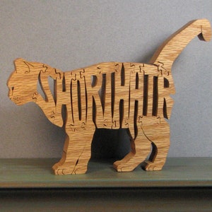 Shorthair Cat Freestanding 3D Word Art Jigsaw Puzzle Educational Scroll ...