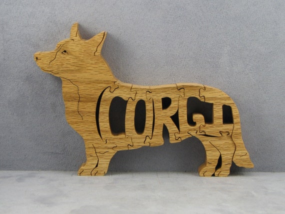 Corgi Dog 3D Jigsaw Puzzle Wood Word Art Freestanding for | Etsy