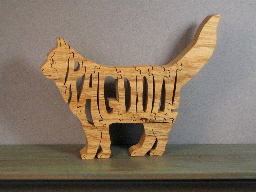 Ragdoll Cat Freestanding 3D Word Art Jigsaw Puzzle Scroll Saw Fretwork ...