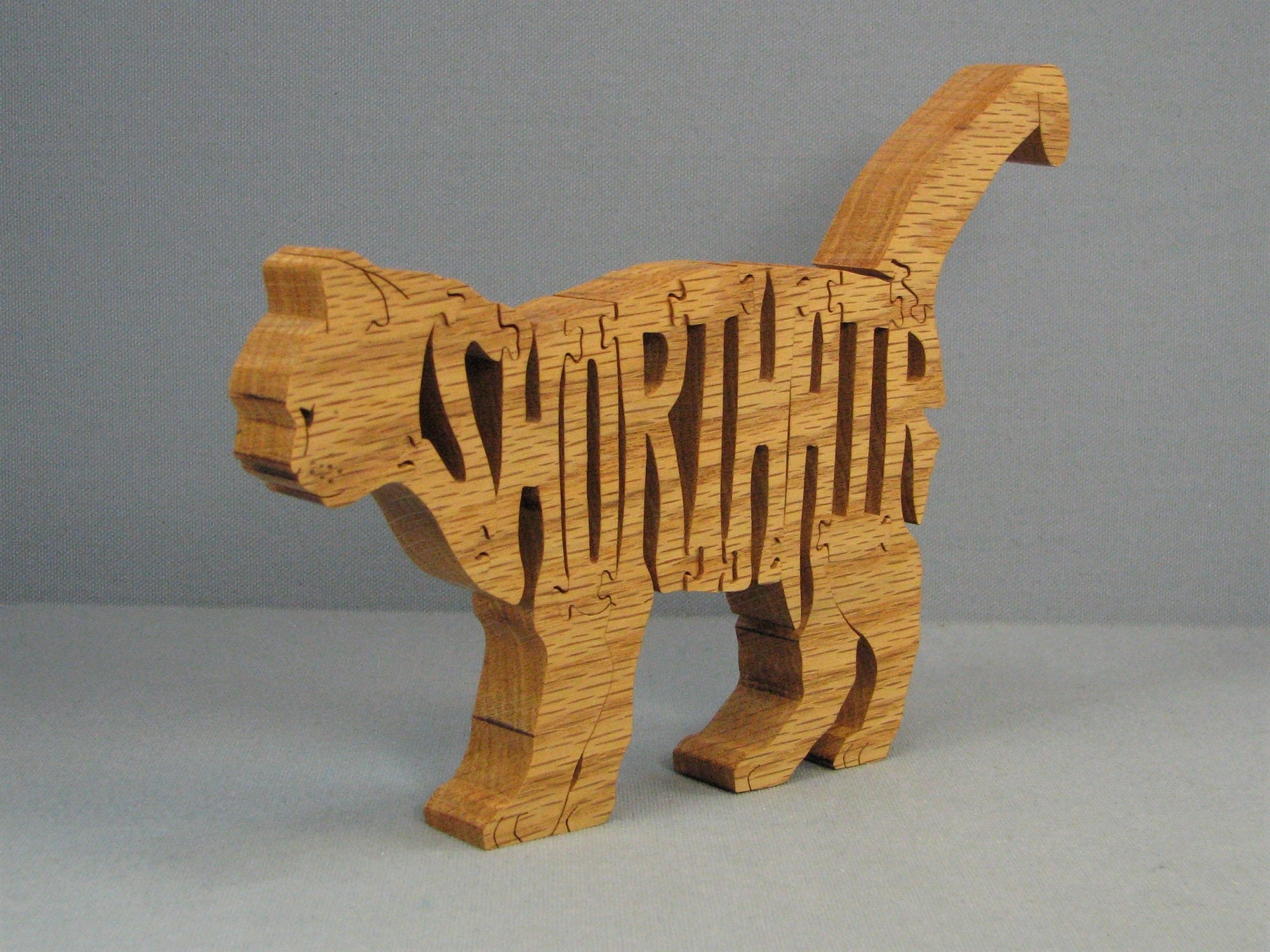 Shorthair Cat Freestanding 3D Word Art Jigsaw Puzzle Educational Scroll ...