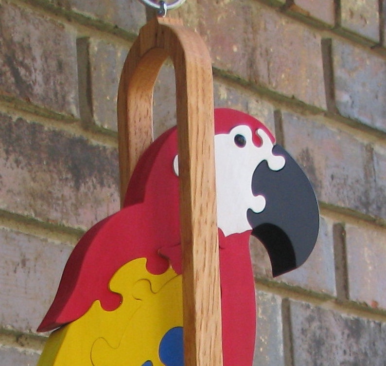 Macaw Parrot Bird Hanging Art 3D Jigsaw Puzzle for Home Décor, Hand Cut ...