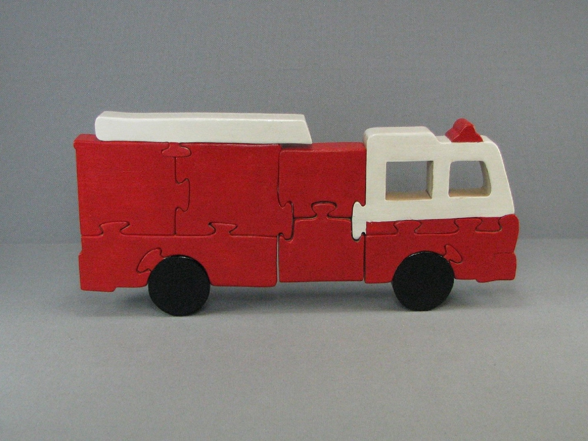 Firetruck Freestanding 3D Fire Truck Jigsaw Puzzle for Play or Shelf ...