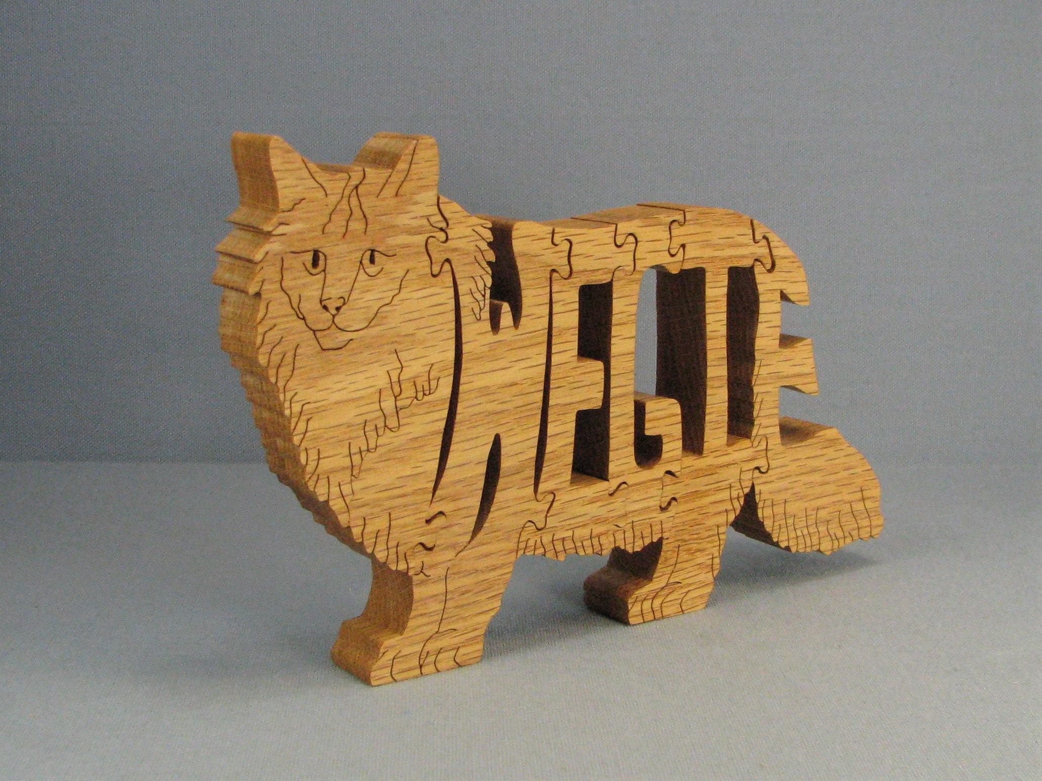 Wegie Cat Freestanding 3D Word Art Jigsaw Puzzle Norwegian Forest Cat ...