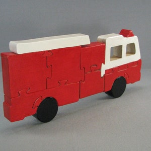 Firetruck Freestanding 3D Fire Truck Jigsaw Puzzle for Play or Shelf ...