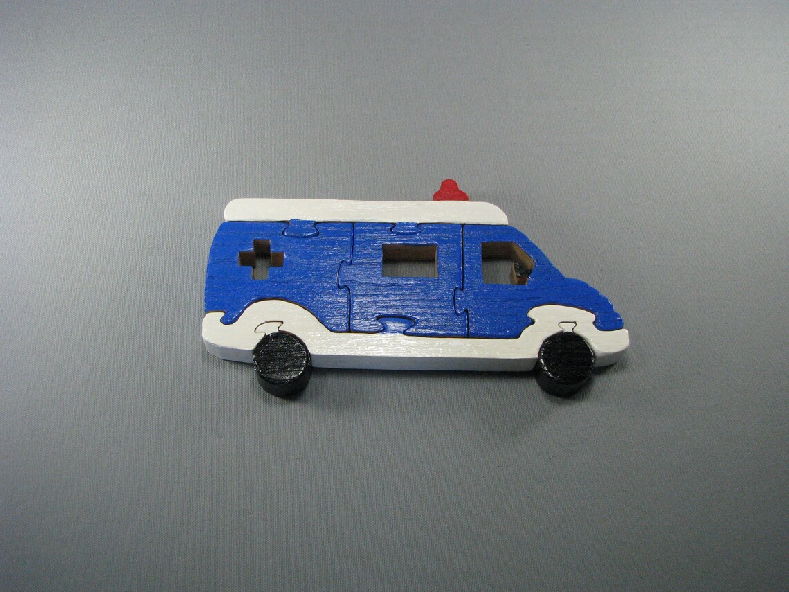 Ambulance Freestanding 3D Jigsaw Puzzle for Play or Shelf Display, Hand ...