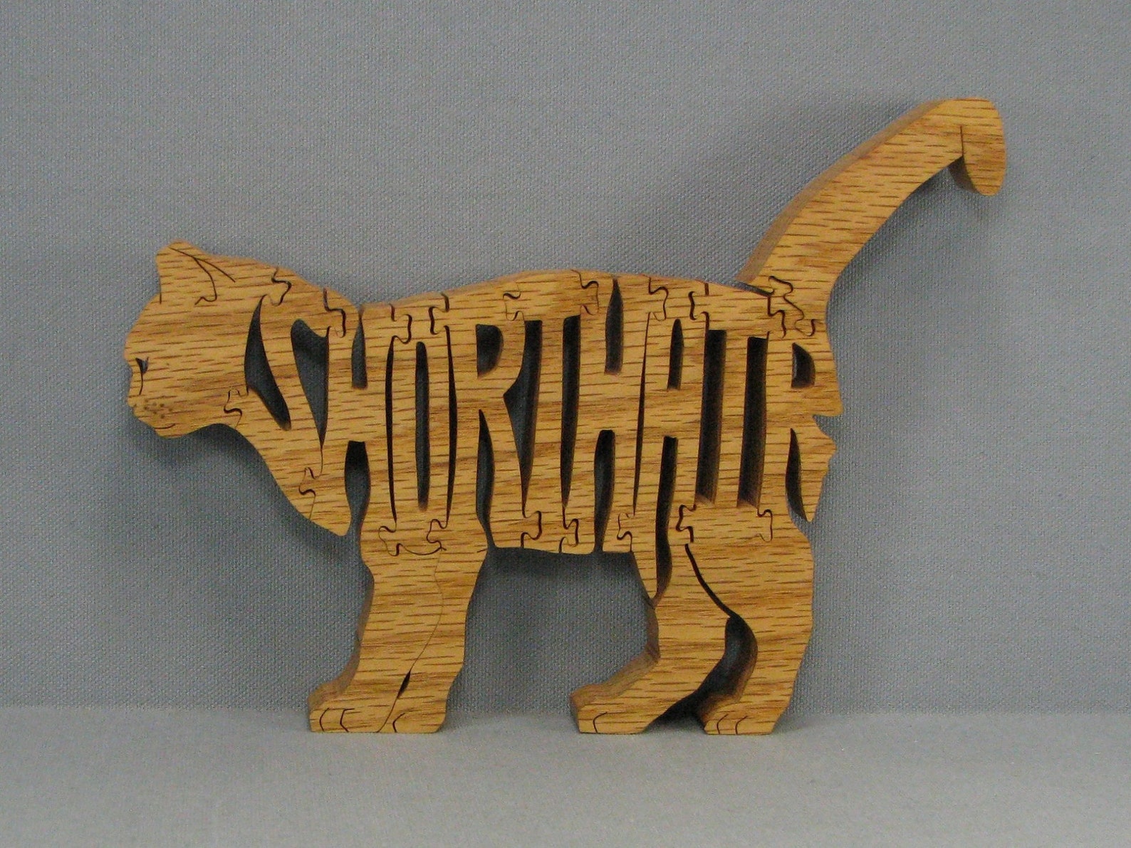 Shorthair Cat Freestanding 3D Word Art Jigsaw Puzzle Educational Scroll ...