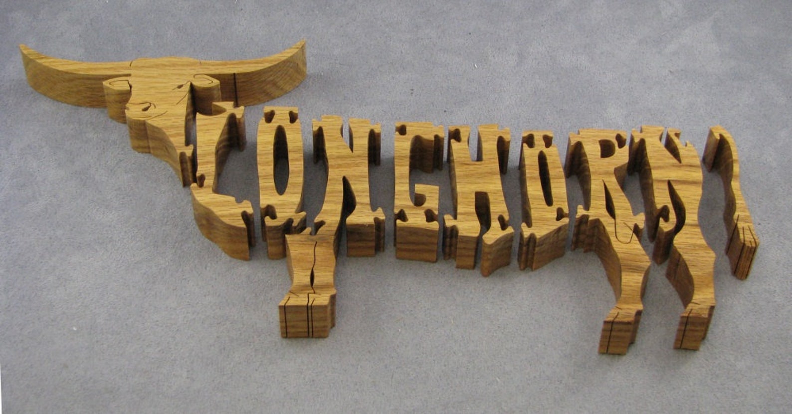 Longhorn Steer Word Art Puzzle Freestanding for Shelf or Desk - Etsy