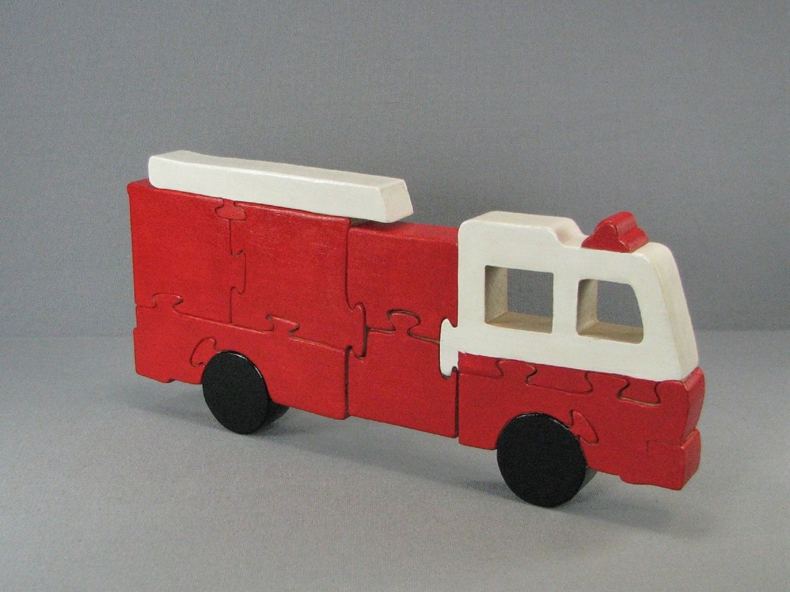 Firetruck Freestanding 3D Fire Truck Jigsaw Puzzle for Play or Shelf ...