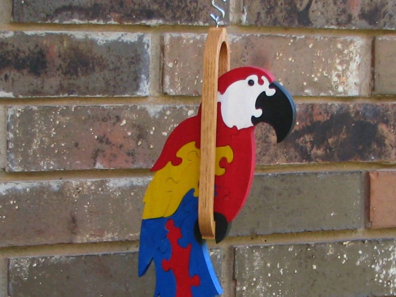 Macaw Parrot Bird Hanging Art 3D Jigsaw Puzzle for Home Décor, Hand Cut ...