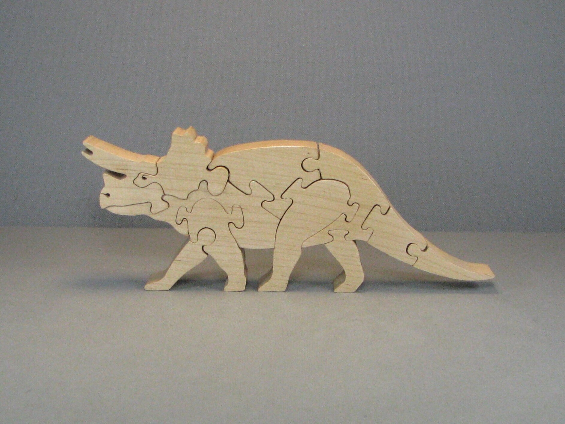 Small Triceratops 3 Horned Dinosaur, 11-piece Freestanding 3D Jigsaw ...