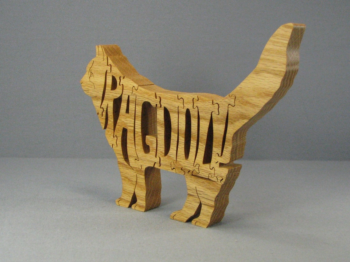 Ragdoll Cat Freestanding 3D Word Art Jigsaw Puzzle Scroll Saw Fretwork ...