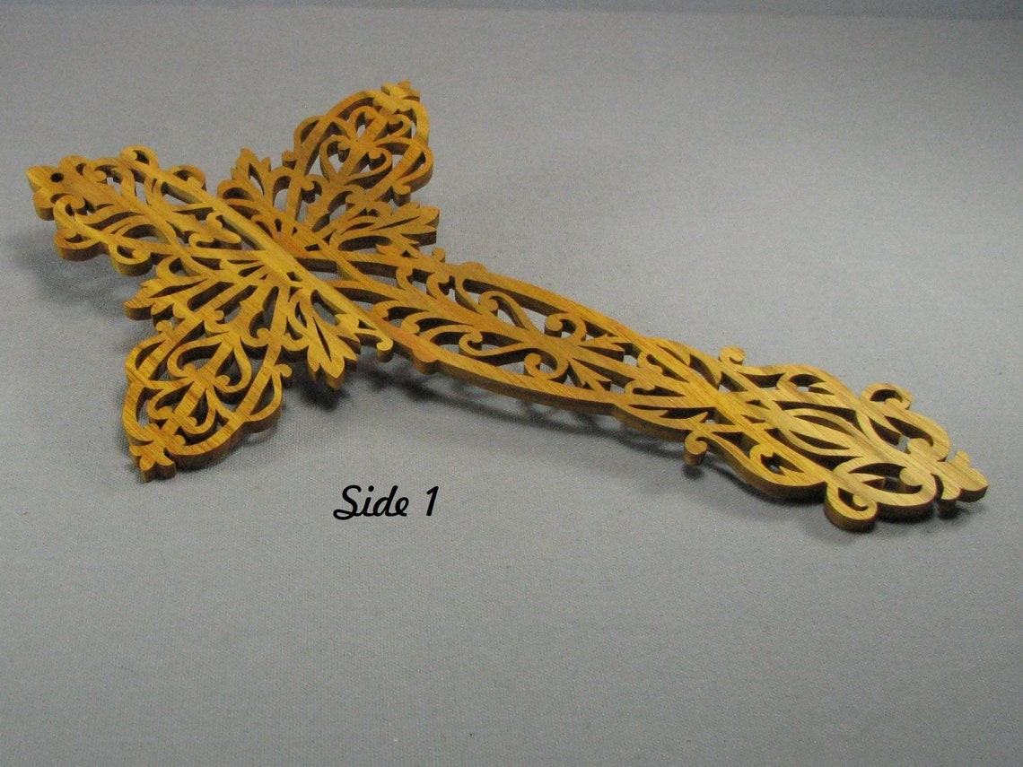 Large 13 Inch Majestic Cross Wall Hanging Religious Decor, Hand Cut ...