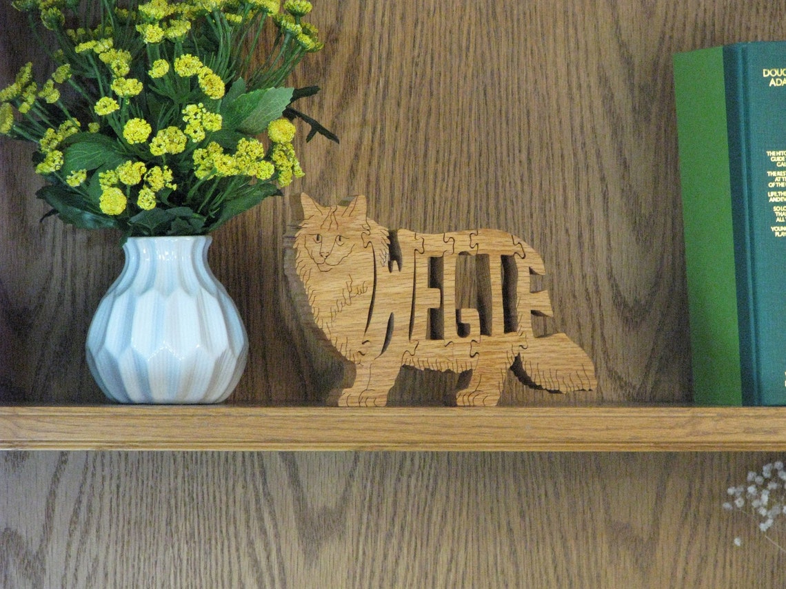 Wegie Cat Freestanding 3D Word Art Jigsaw Puzzle Norwegian Forest Cat ...