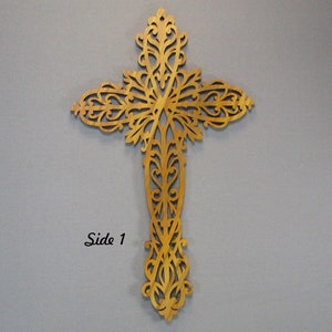 Large 13 Inch Majestic Cross Wall Hanging Religious Decor, Hand Cut ...
