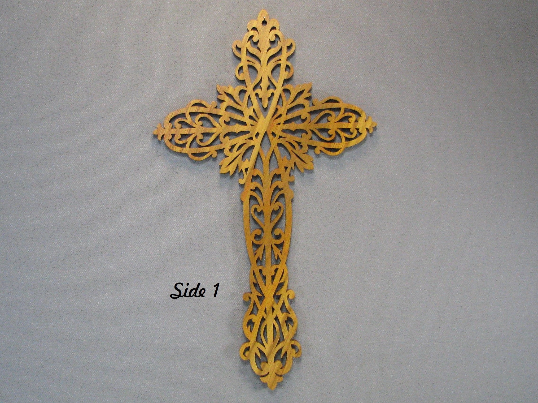 Large 13 Inch Majestic Cross Wall Hanging Religious Decor, Hand Cut ...