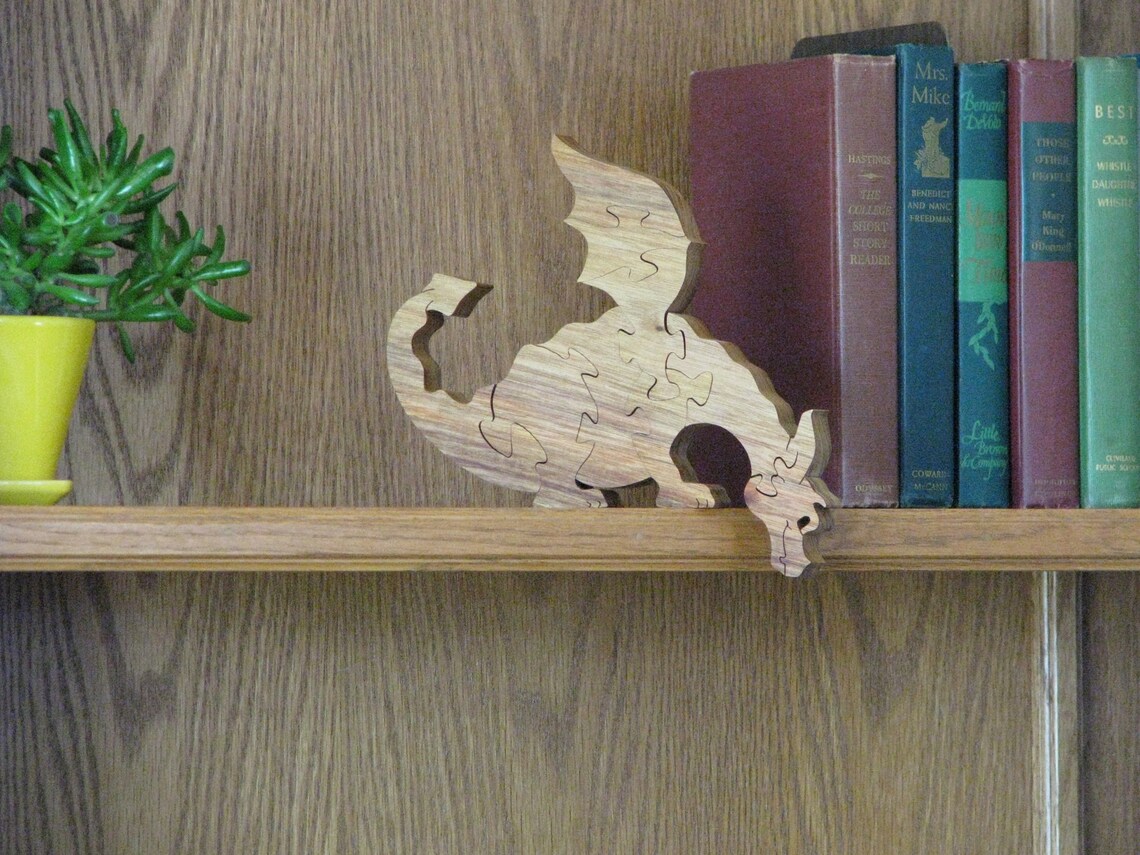 Shelf Sitter Smiling Dragon Freestanding Jigsaw Puzzle Scroll - Etsy