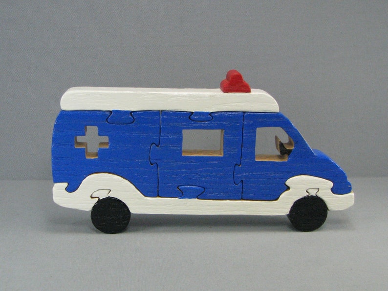 Ambulance Freestanding 3D Jigsaw Puzzle for Play or Shelf Display, Hand ...