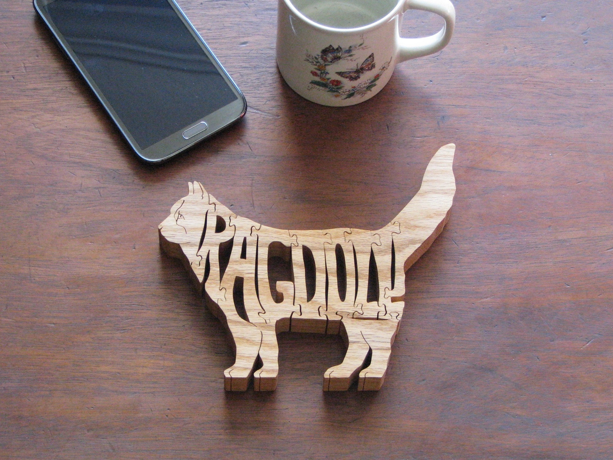 Ragdoll Cat Freestanding 3D Word Art Jigsaw Puzzle Scroll Saw Fretwork ...