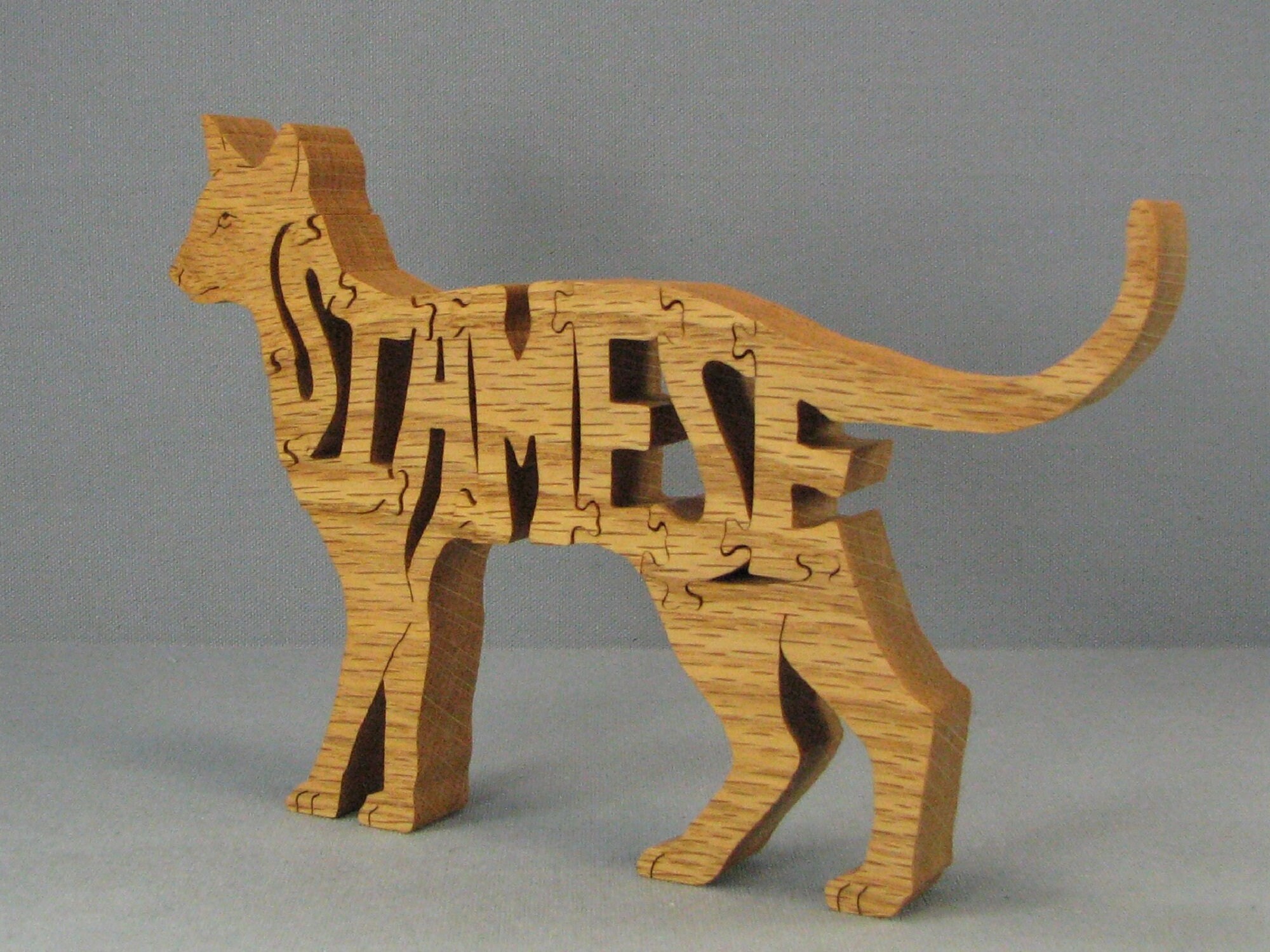 Siamese Cat Freestanding 3D Word Art Educational Jigsaw Puzzle Scroll ...