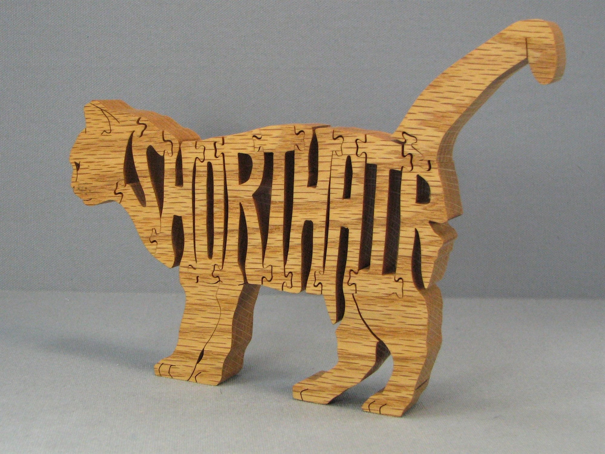 Shorthair Cat Freestanding 3D Word Art Jigsaw Puzzle Educational Scroll ...
