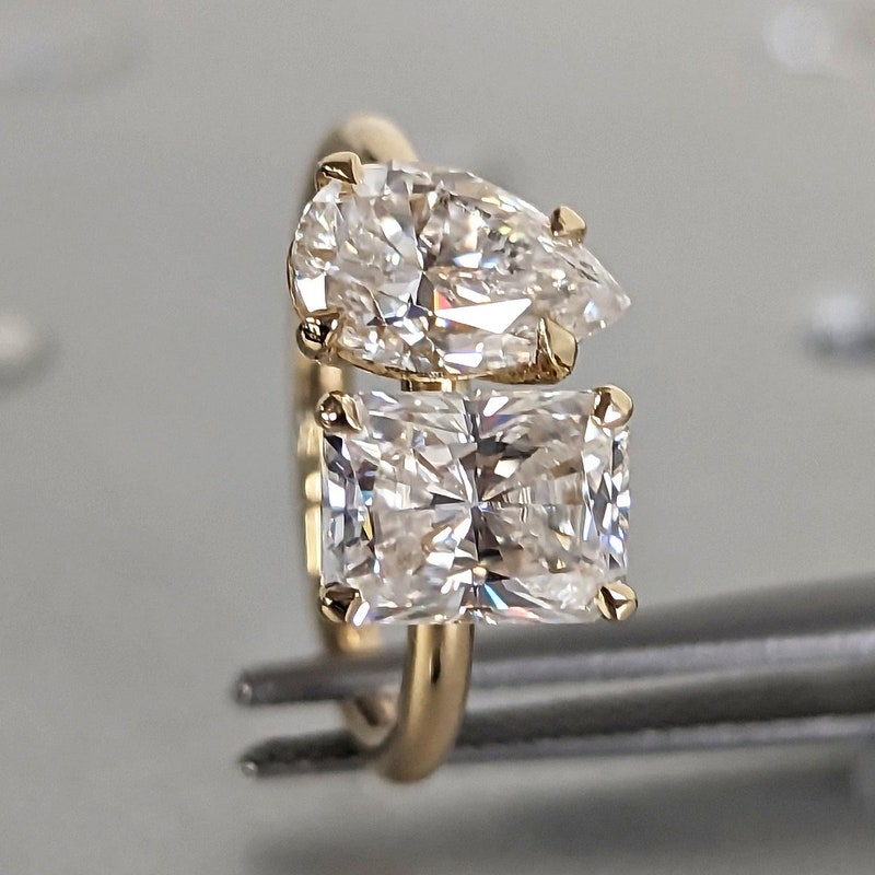 Double Stone Ring - Etsy