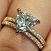 Trillion Moissanite Engagement Ring Set Vintage Unique Rose Gold ...