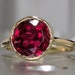 14k Rose Gold Floating Bezel Ruby Ring, Ruby Engagement Ring, Ruby Solitaire Ring, Unique Ruby ...
