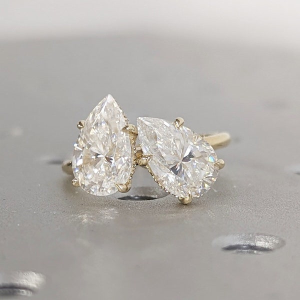 Two Stone Engagement Ring - Etsy