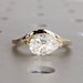 Horizontal Pear Cut Ring / Lab Diamond Engagement Ring / Solitaire East ...