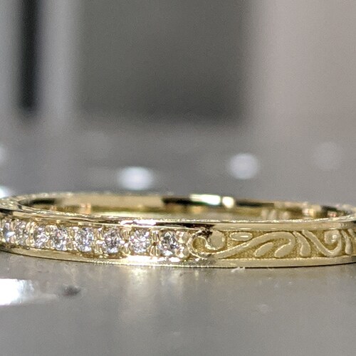 Vintage Filigree Wedding Band Stacking Ring Antique Floral - Etsy