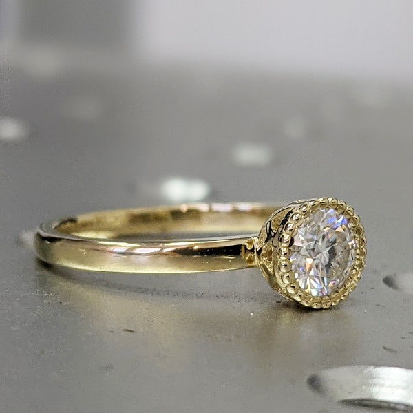 Milgrain Bezel Ring - Etsy