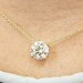 Attached Diamond on Chain, 14K Gold Diamond Necklace, Lab Grown Diamond ...