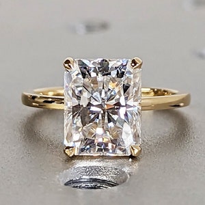 Hidden Halo Radiant Cut Solitaire Engagement Ring, Radiant Cut ...