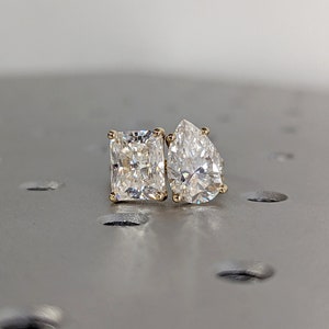 3 Carat Double Stone Engagement Ring Pear Cut and Radiant Cut ...