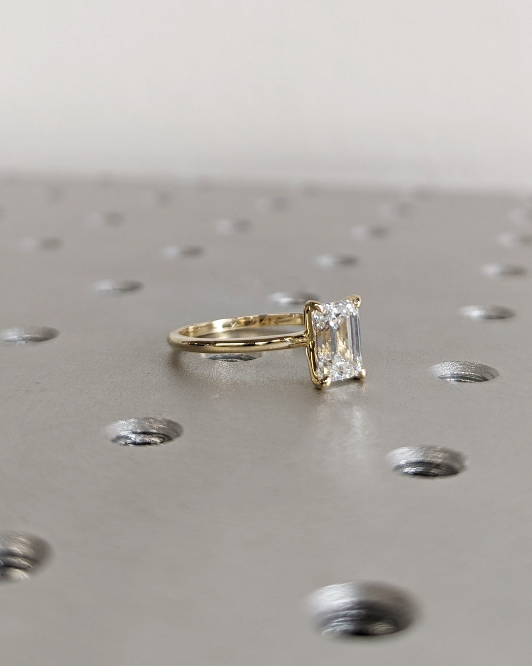 Emerald Cut Lab Grown Diamond Ring / Emerald Lab Diamond Solitaire Ring ...