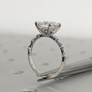 Unique Engagement Ring Princess Cut Moissanite Ring, Square Engagement ...