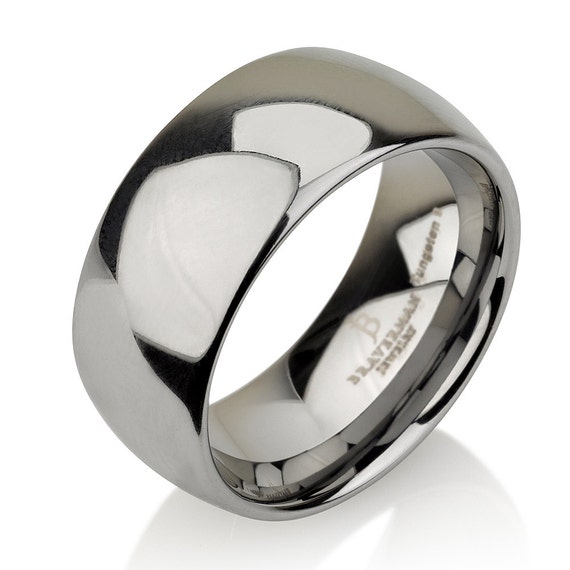 Domed High Polish Tungsten Wedding Bandtungsten Wedding - Etsy