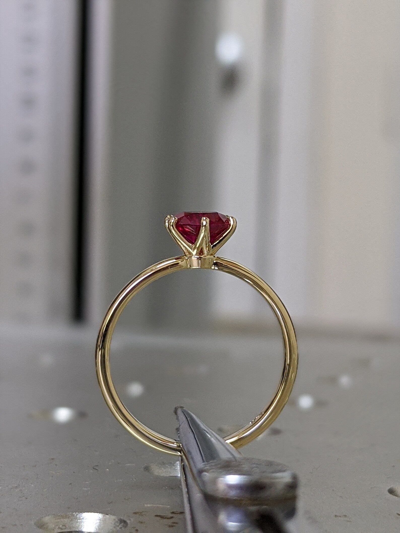 Ruby Ring Unique Engagement Ring Solitaire Ring Round Ruby | Etsy