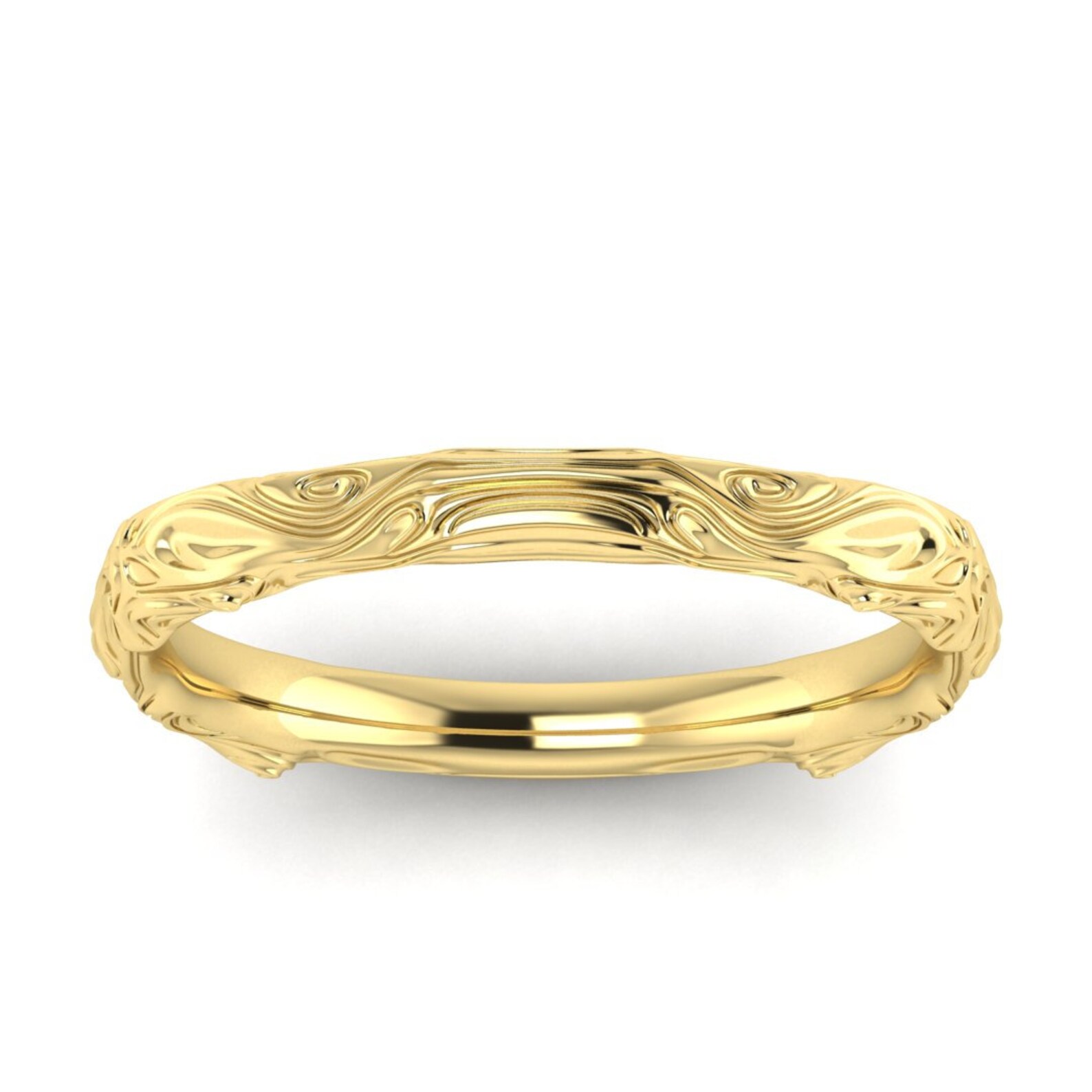 14k Gold Thin Twig Wedding Band Gold Twig Ring 14k Gold Twig - Etsy