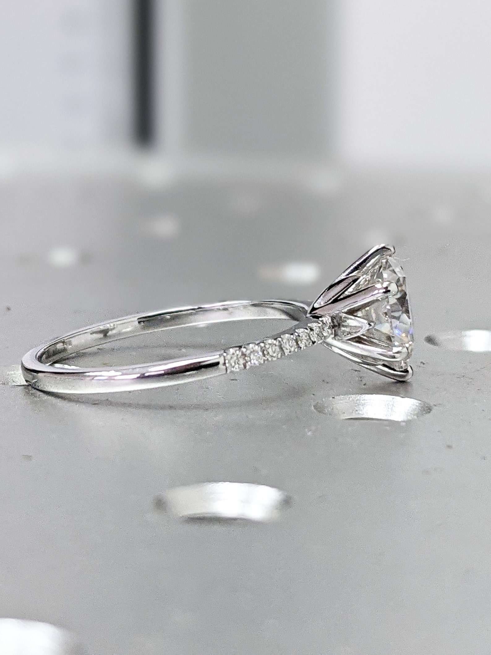 14K Solid Gold Rings/ 2CT Round Moissanite Diamond Engagement - Etsy