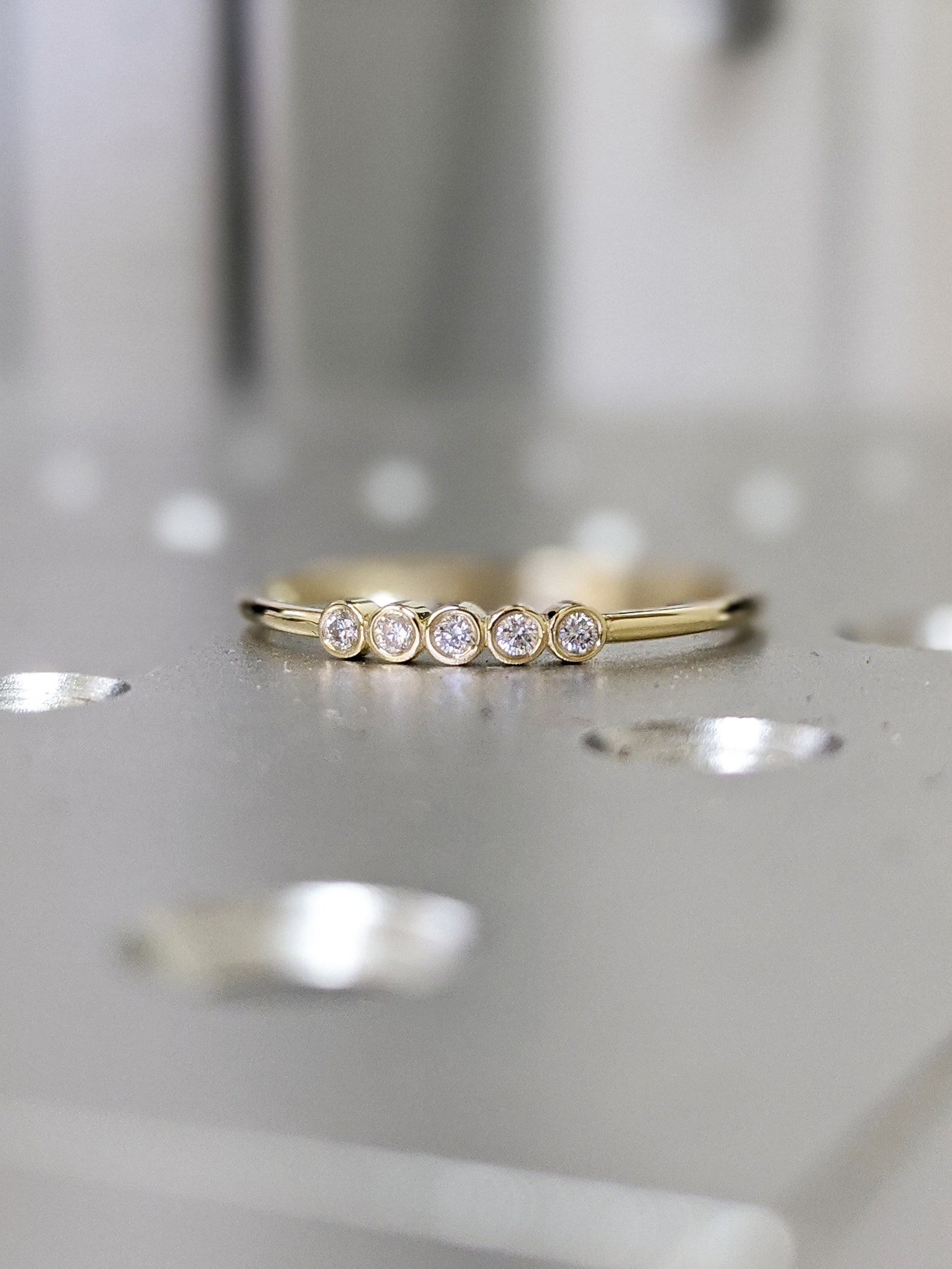 14K Gold Promise Ring for Her 5 Stone Ring Womens Anniversary | Etsy