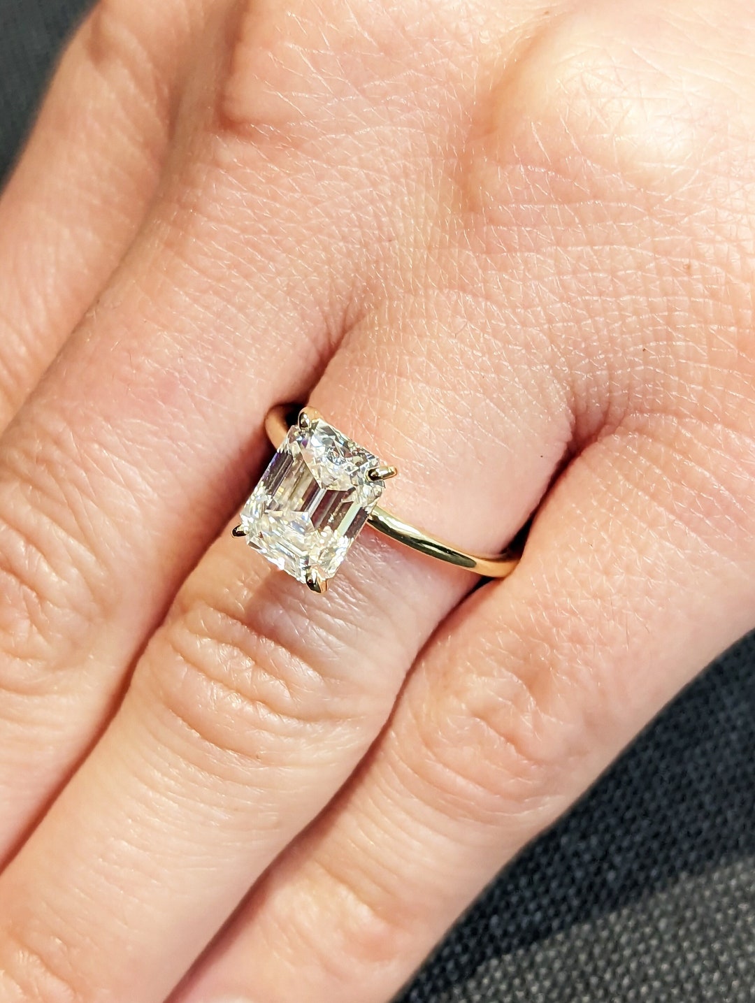 2.5 Carat Emerald Cut Solitaire Engagement Ring, Emerald Cut Engagement ...